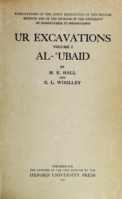 "Al-Ubaid: a report on the work carried out at Al-Ubaid for the British ...