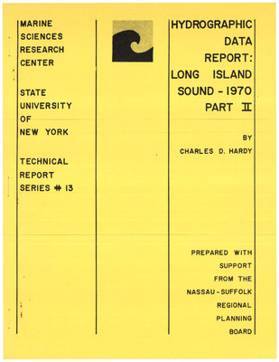 "Hydrographic data report: Long Island Sound, 1970" by C. D. Hardy ...