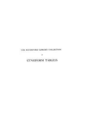 "Haverford library collection of cuneiform tablets or documents from th" by Haverford College ...