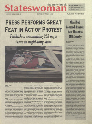 "The Statesman, v. 49, i. 43" by Stony Brook University